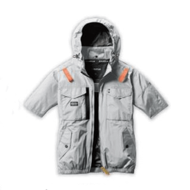 BURTLE AC1156-60.アッシュグレー ACタクティカル半袖ブルゾン（ユニックス） XLサイズ